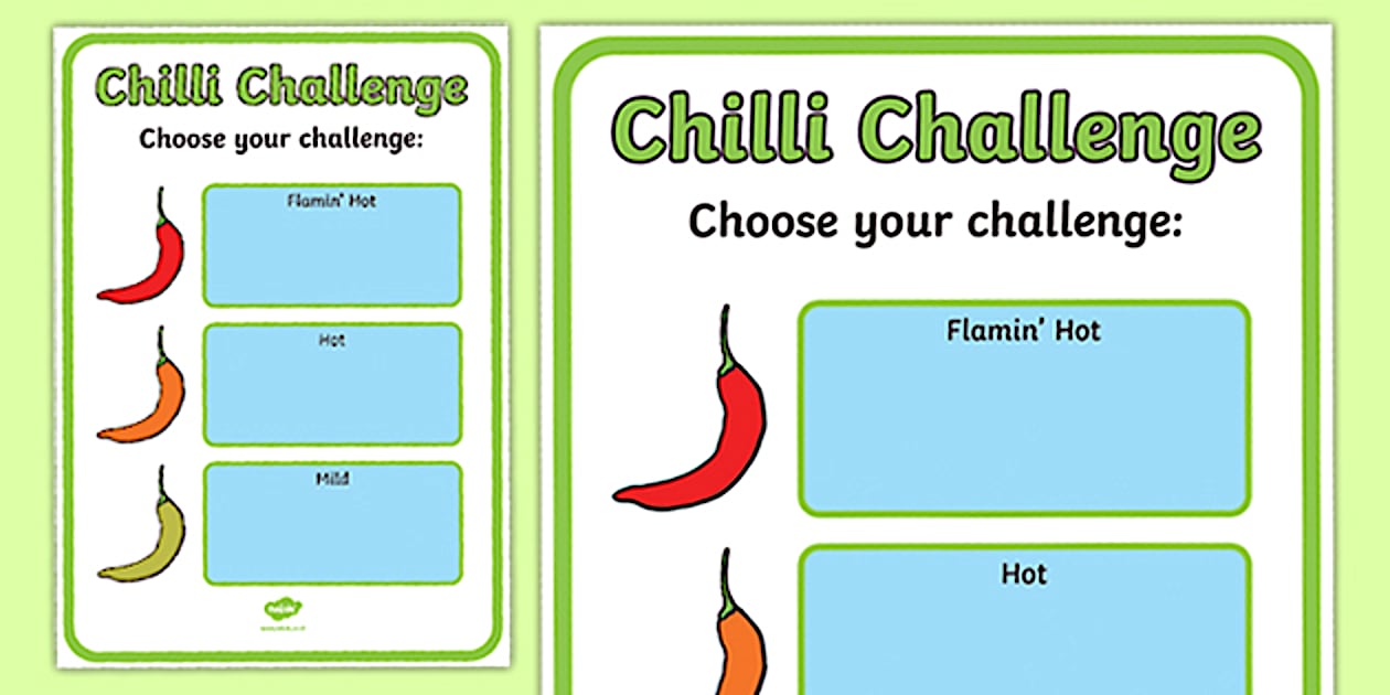Editable Chilli Challenge Poster - Twinkl