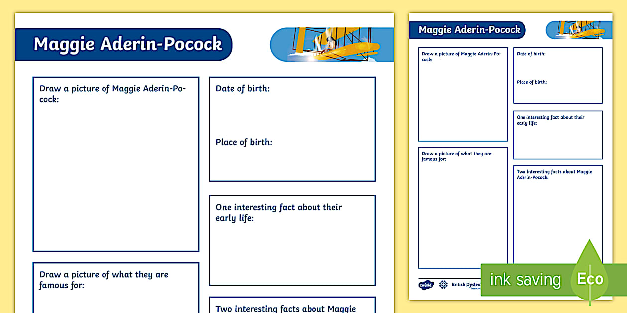 FREE! - KS1 Dyslexia Research - Maggie Aderin-Pocock Fact File