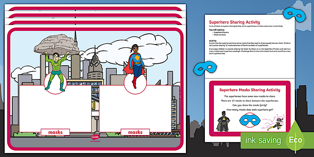 Superhero Masks Sharing Activity (teacher made) - Twinkl