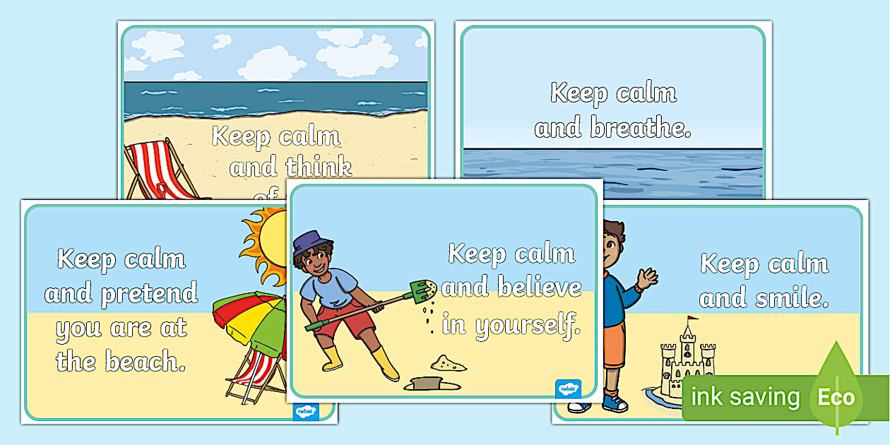 Calm Corner Quote Posters: Beach Theme (teacher made)