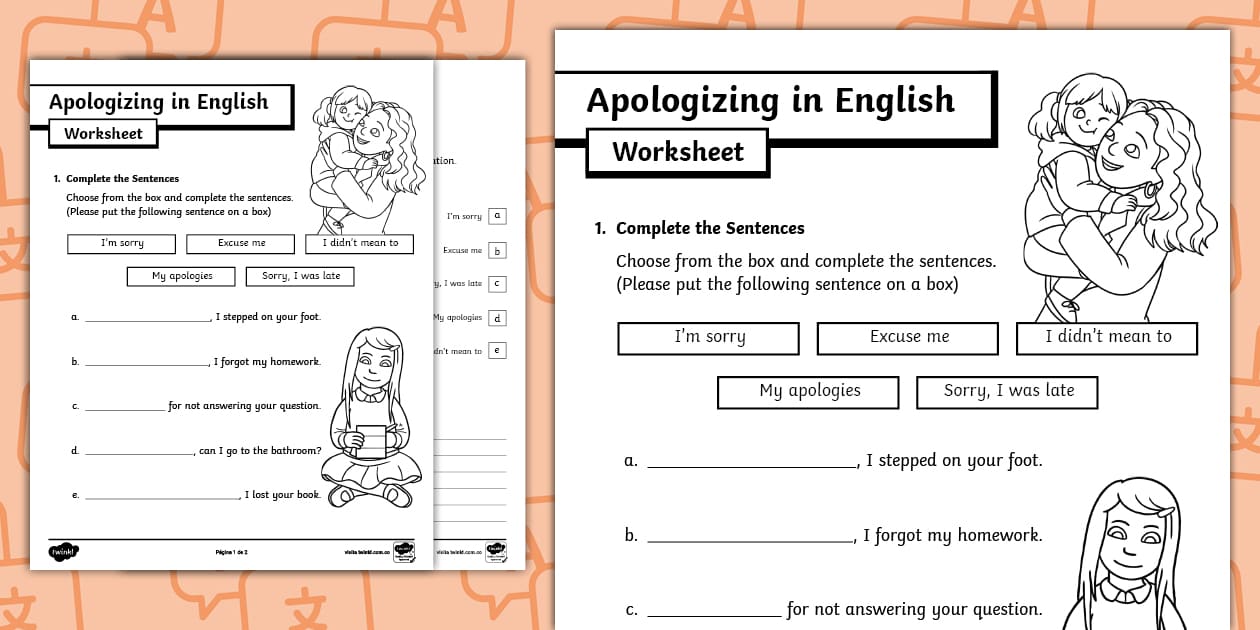 Guía de estudio de inglés - excusas - Twinkl Colombia