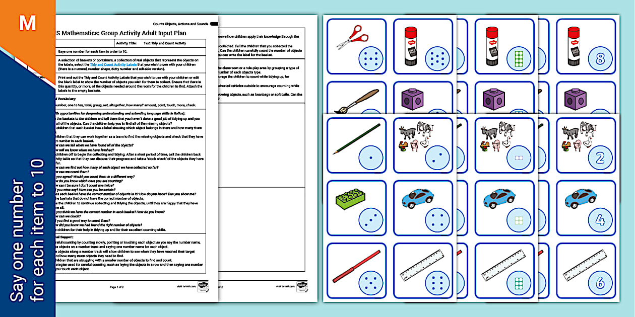 EYFS Tidy and Count to 10 Adult Input Plan and Resource Pack