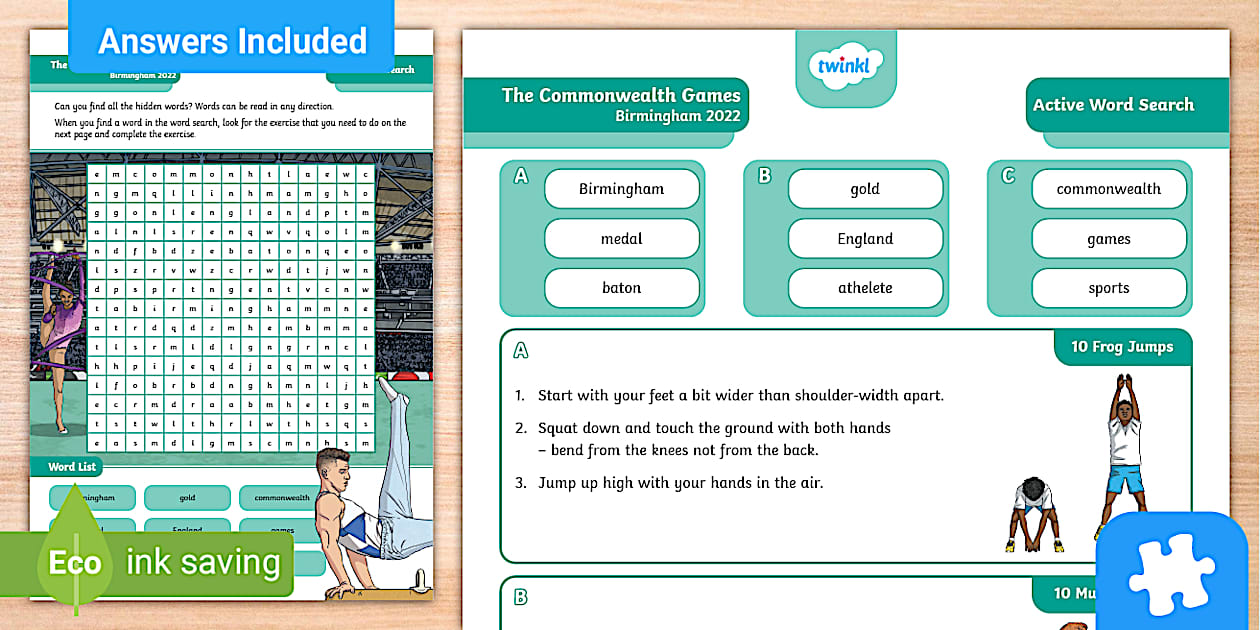 The Commonwealth Games 2022 Active Word Search - Twinkl