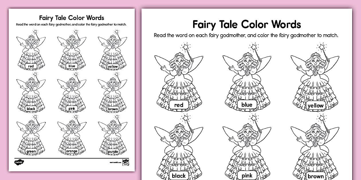 Fairy Tale Color Words Worksheet / Worksheet (teacher made)