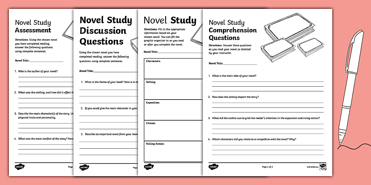 Novel Study Pack for 3rd-5th Grade