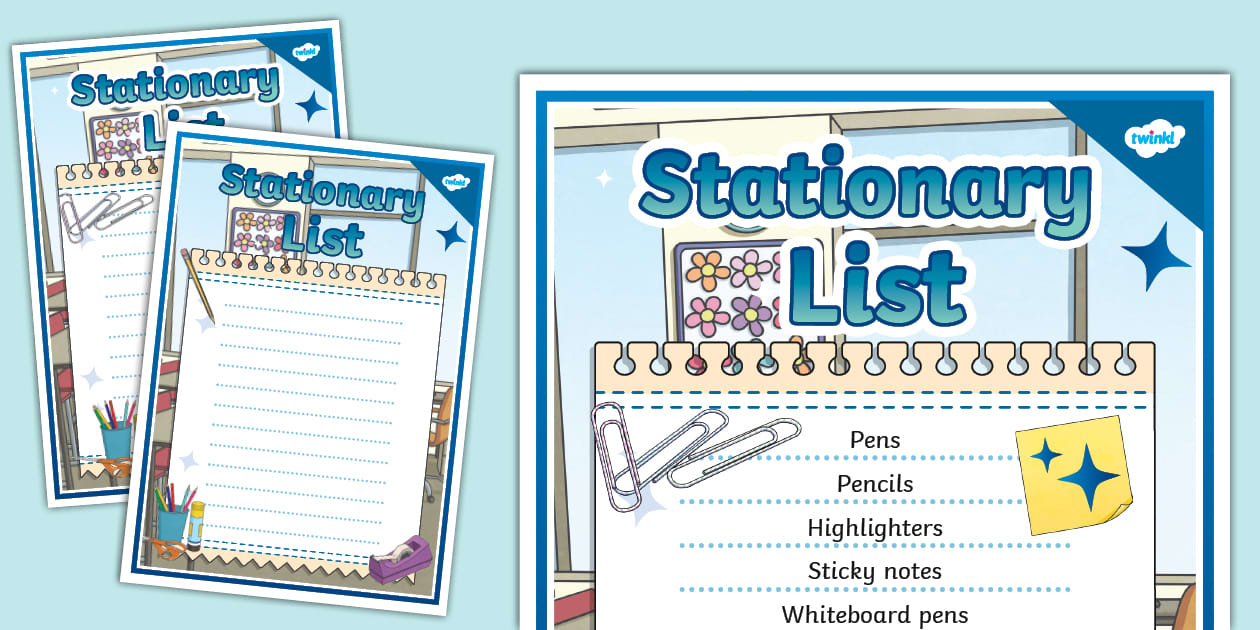 Stationery List Display Posters (Teacher-Made) - Twinkl