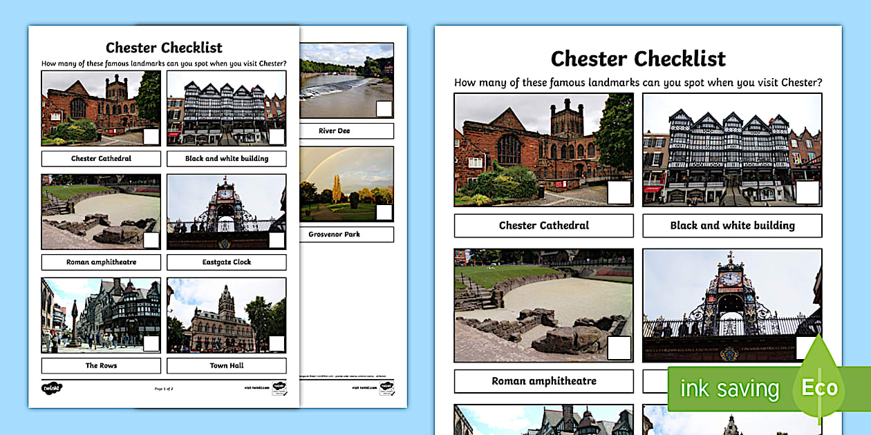Chester Checklist Worksheet / Worksheet - Twinkl
