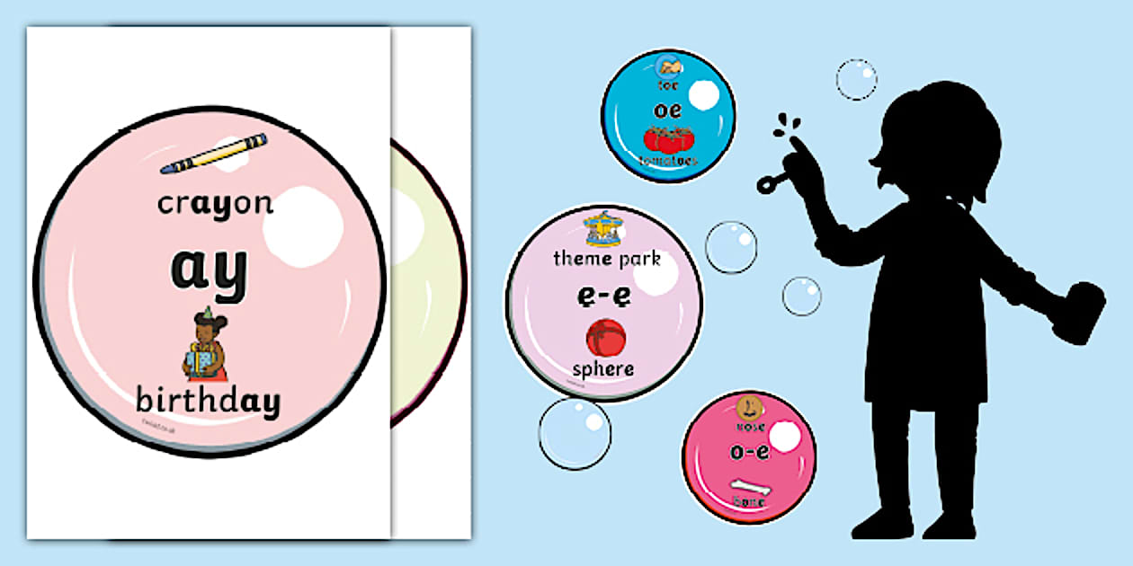 Phase 5 Phonics Sounds on Bubbles Display (teacher made)
