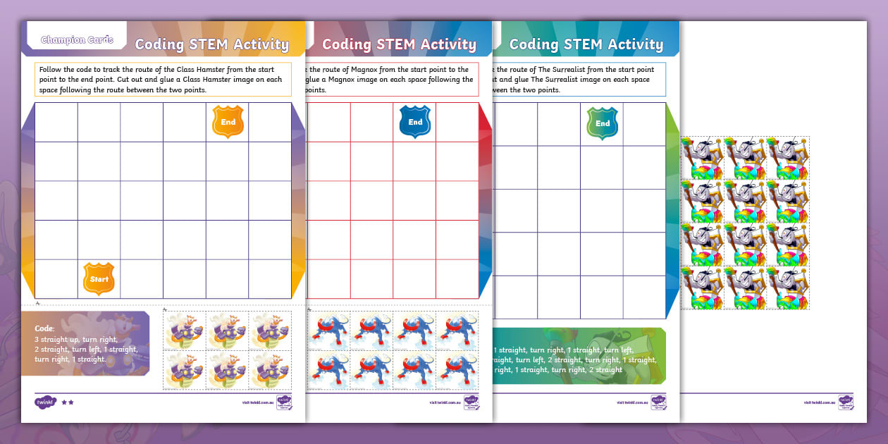 Champion Cards Coding STEM Activity F-2 (teacher made)