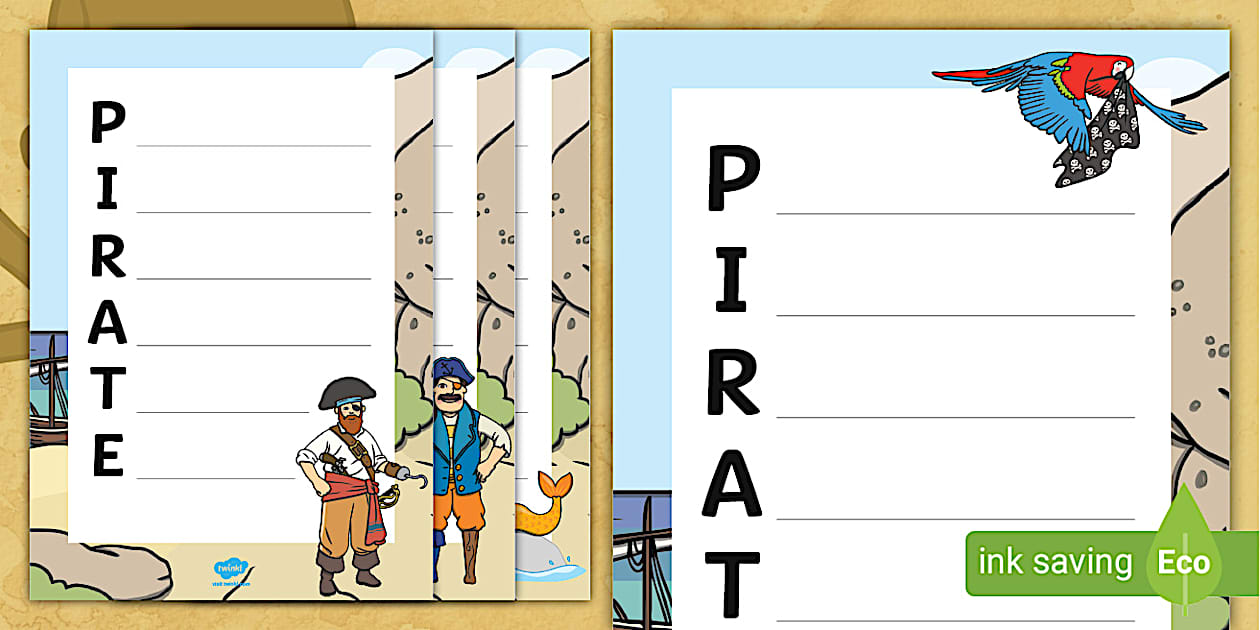 Pirate Acrostic Poem Templates (teacher made) - Twinkl