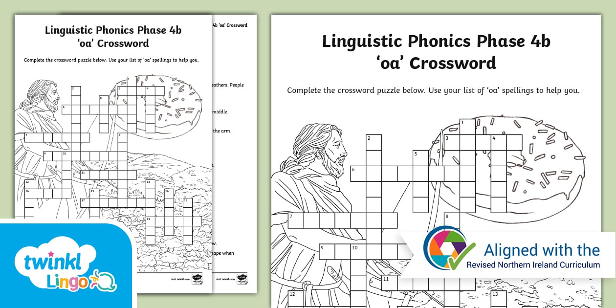 Linguistic Phonics Phase 4b 'oa' Crossword