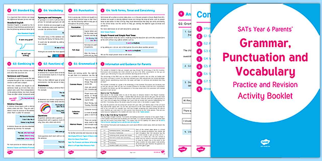 Grammar, Punctuation & Vocabulary Revision Activity Booklet