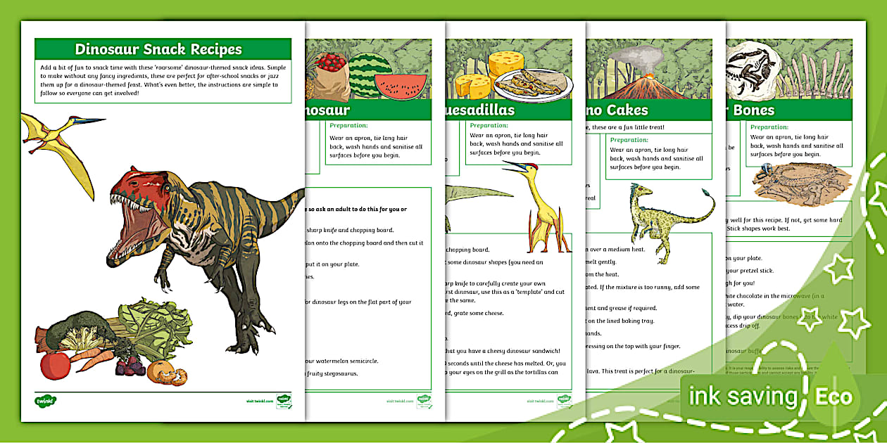 Dinosaur Snack Recipes (teacher made) - Twinkl