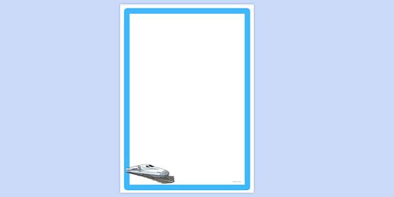 Simple Blank Streamlined Bullet Train Page Border - Twinkl