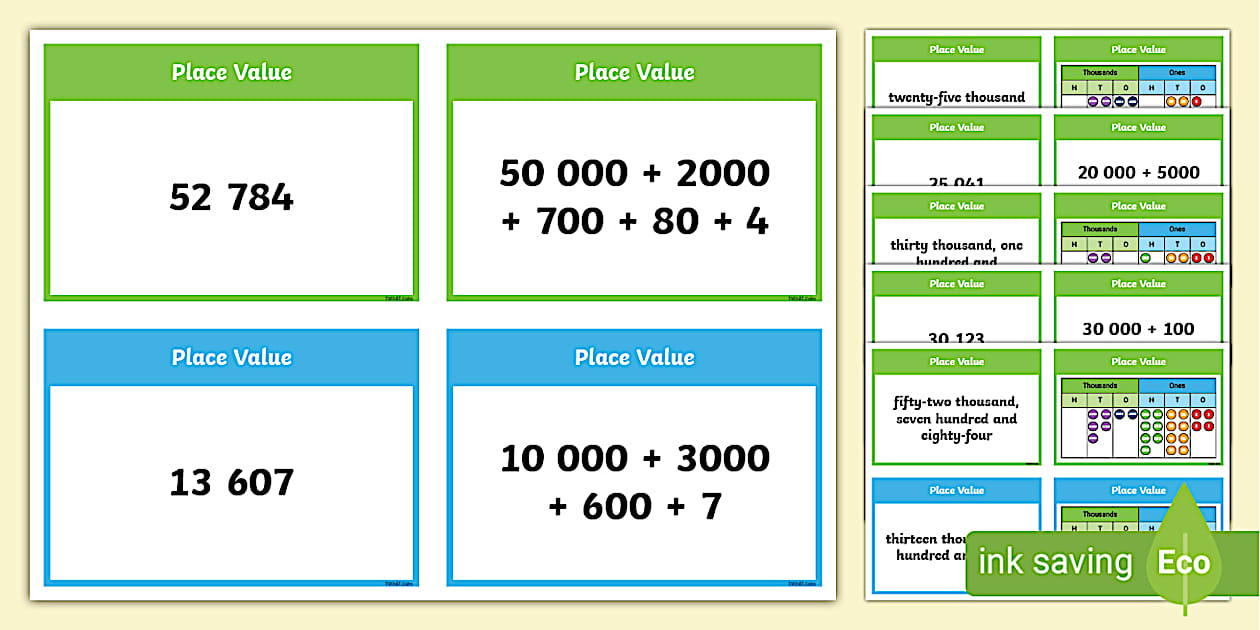👉 5- and 6-Digit Place Value Go Fish Style Game - Maths Games