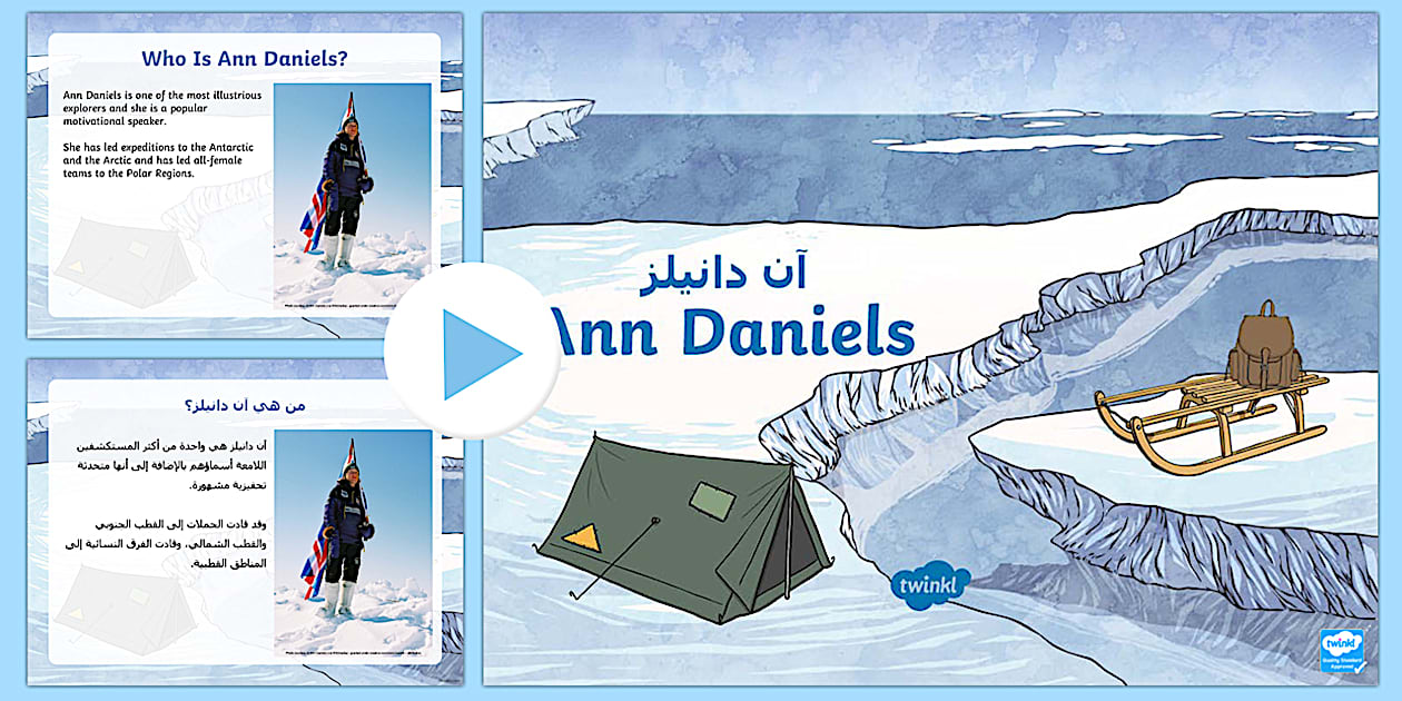 Ann Daniels Information PowerPoint Arabic/English - Twinkl