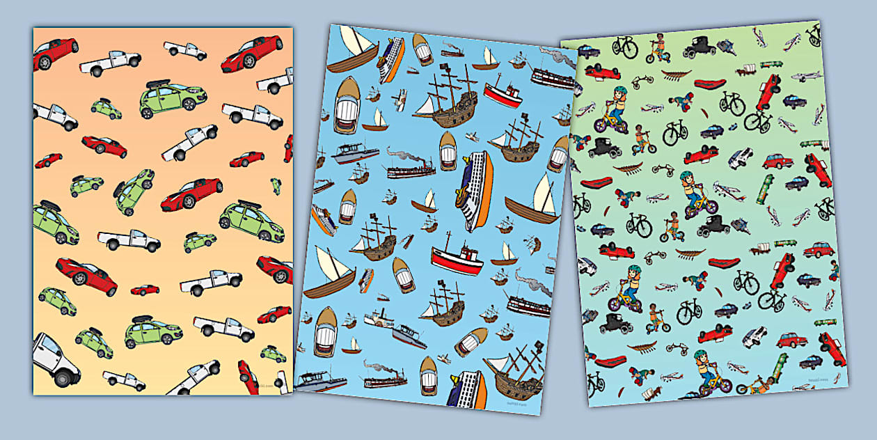 Transport Patterned Posters Pack (teacher made) - Twinkl