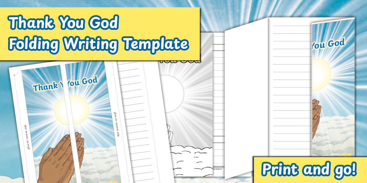 Thank You God Folding Writing Template