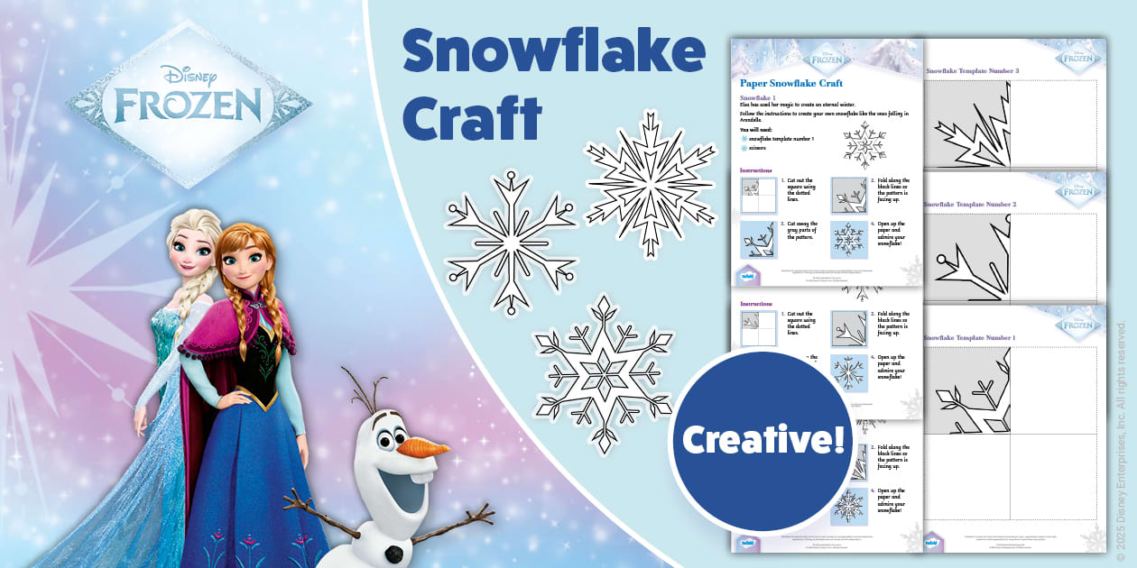 Frozen: Paper Snowflake Craft | Twinkl USA (Teacher-Made)