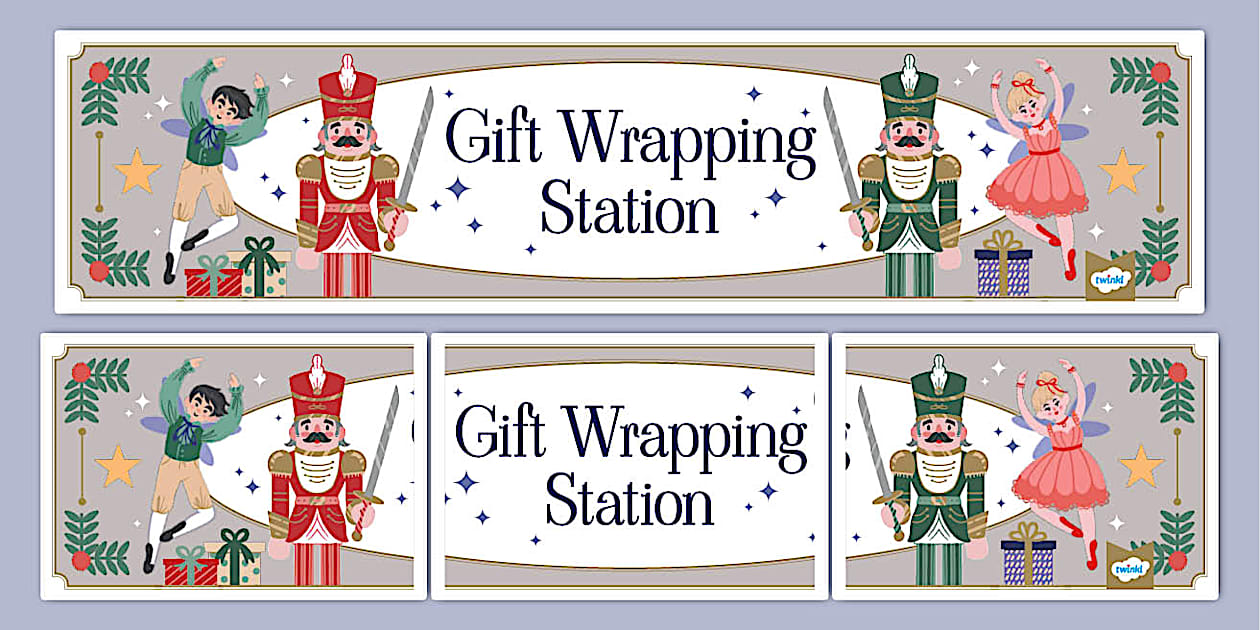 Gift Wrapping Station Display Banner (Teacher-Made) - Twinkl