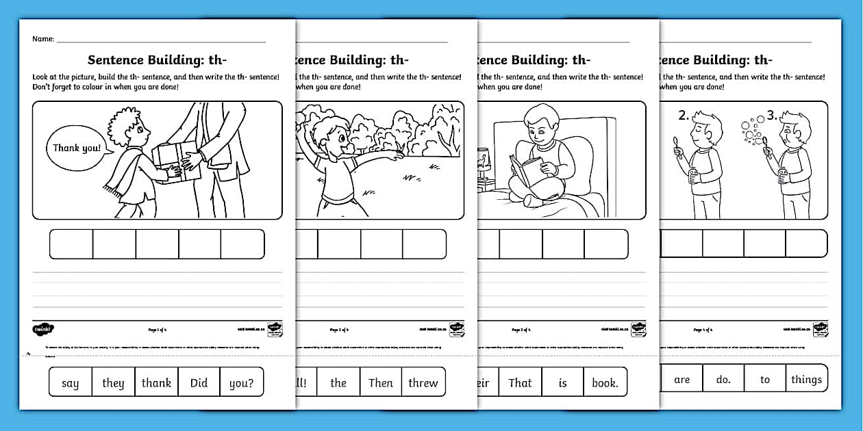 Phonics Sentence Building: th-
