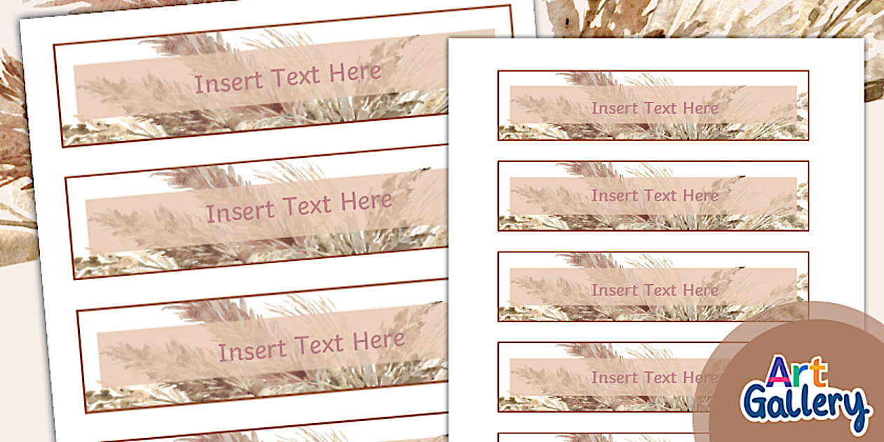 Boho Neutral Tray Labels | Twinkl Art Gallery (Teacher-Made)