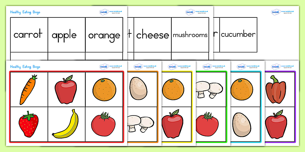 Healthy Eating Food Bingo (nauczyciel wykonał) - Twinkl