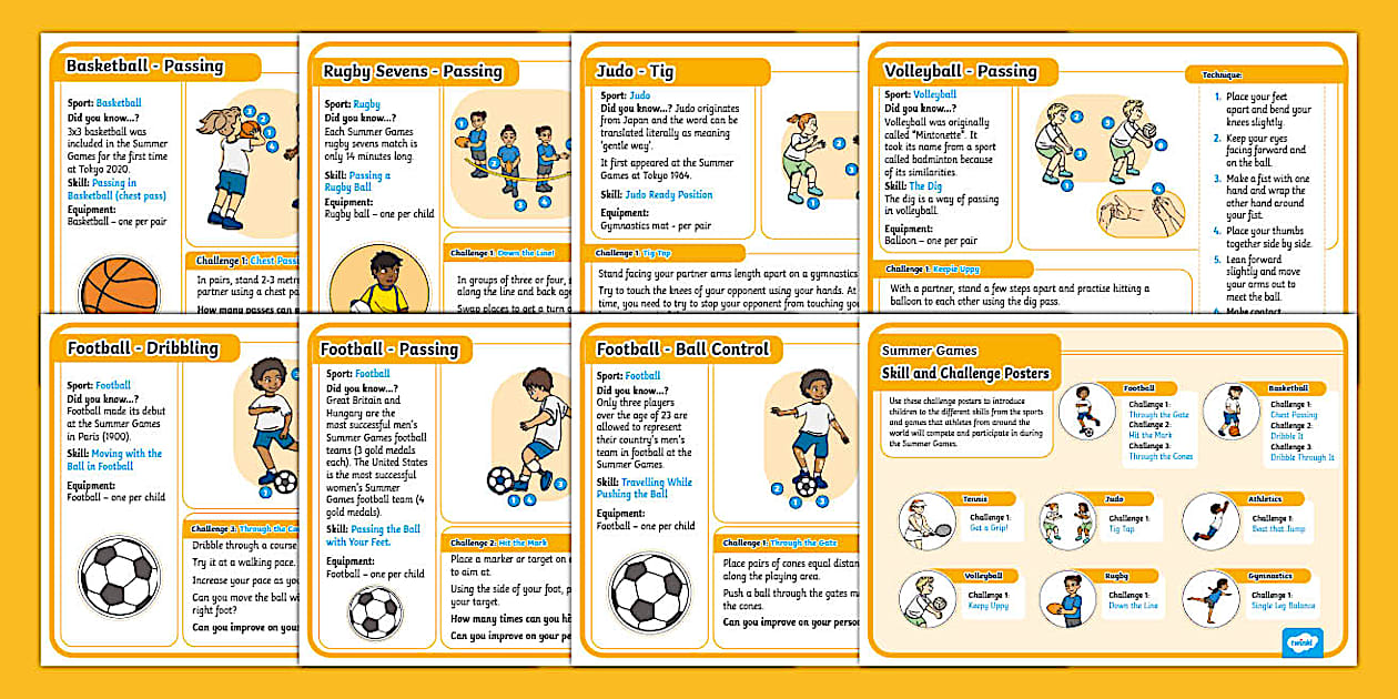 Summer Games Sports Challenge Pack - KS1 - PE - Twinkl