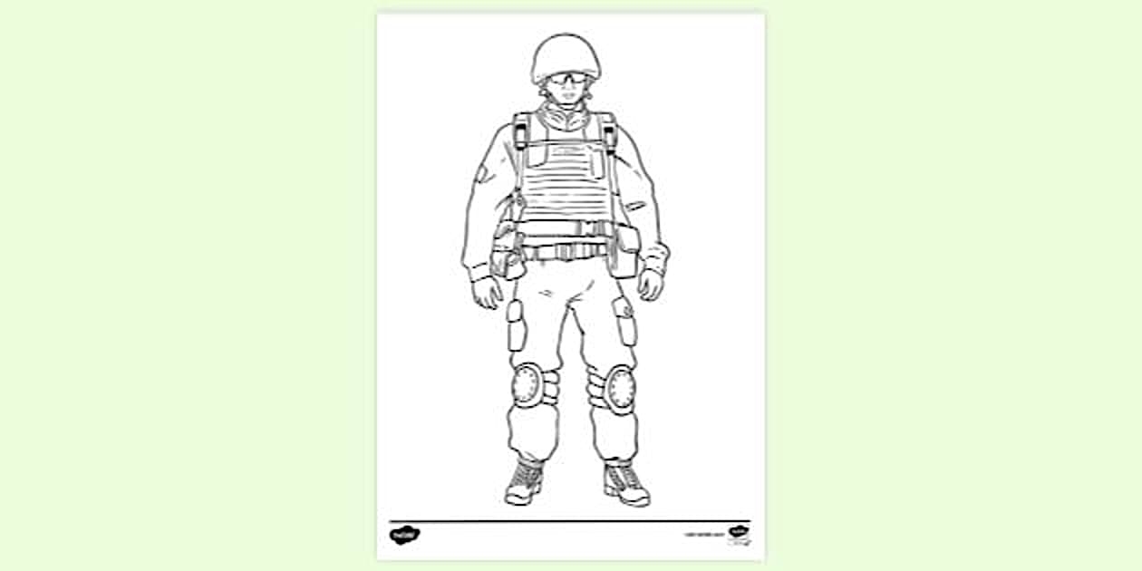 Soldiers Colouring Sheet - Twinkl Resources (teacher made)