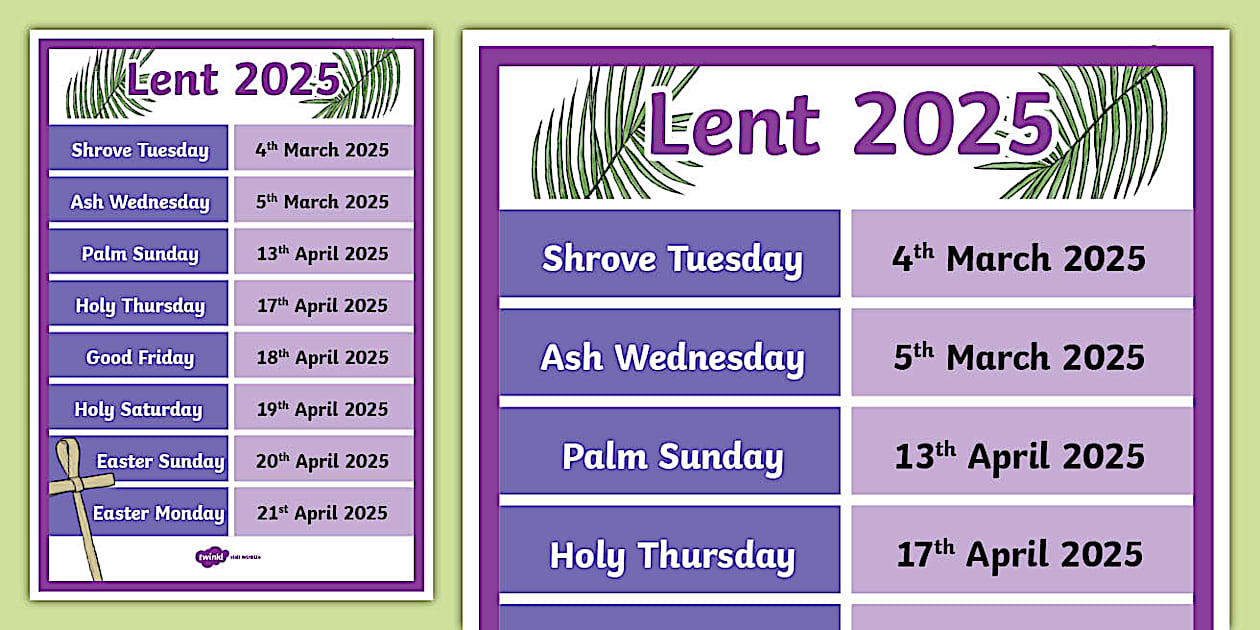 Dates in Lent Display Poster (Hecho por educadores) - Twinkl