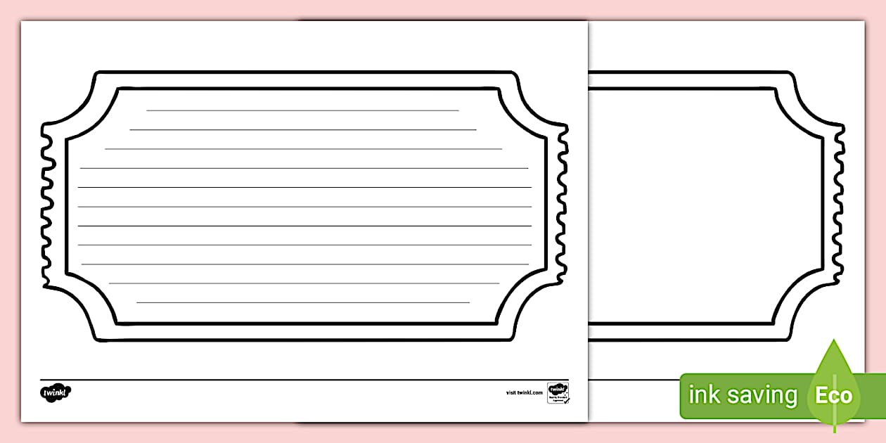 Theatre Ticket Writing Frame