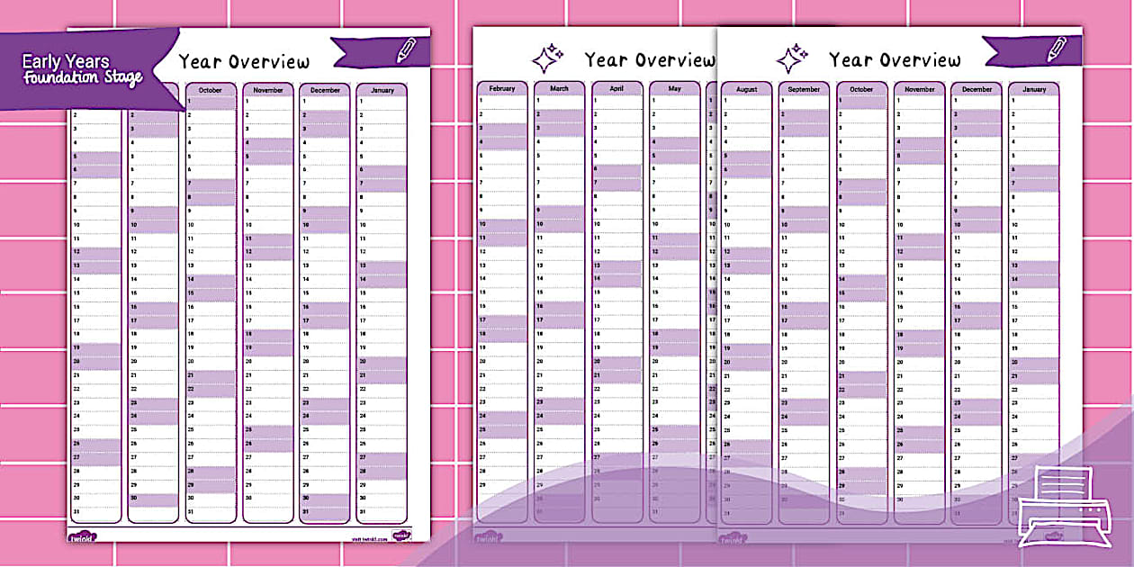 EYFS | Yearly Calendar | Teacher Planner (teacher made)