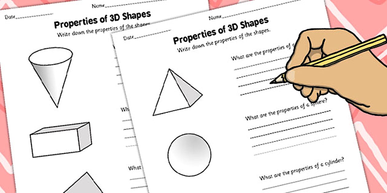 Year 3 Properties of 3D Shapes Worksheet / Worksheet Pack