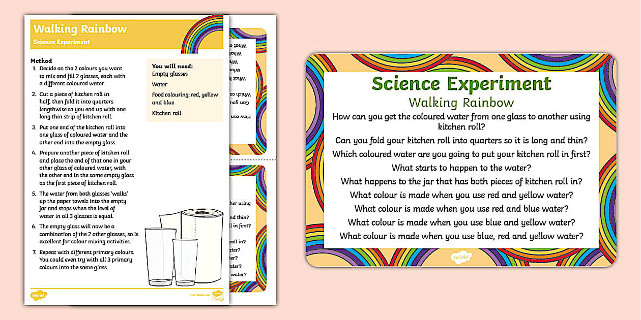 Walking Rainbow Science Experiment (teacher made) - Twinkl