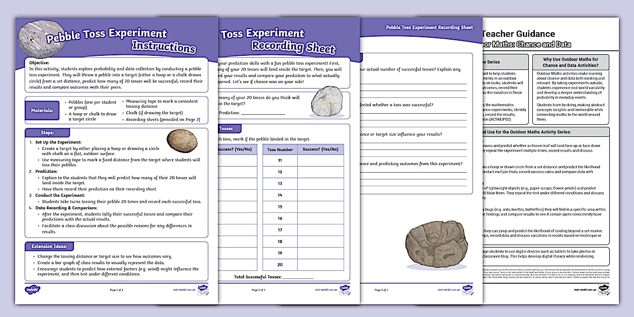 Outdoor Maths: Pebble Toss Experiment (Teacher-Made)