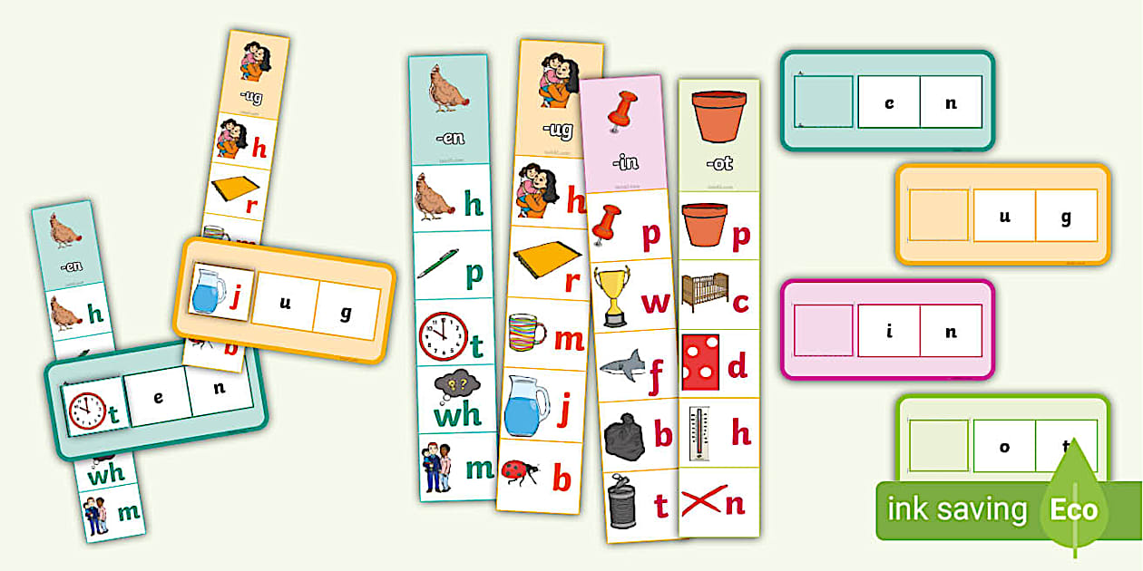 Phonics Rulers (-en, -ug, -in, -ot sounds) | Twinkl - Twinkl