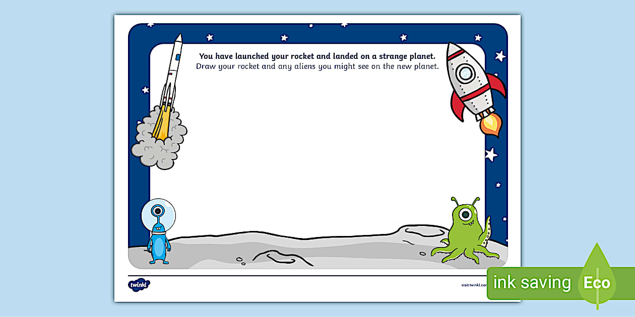 Rocket Drawing Prompt Worksheet | Twinkl | Rockets | Space