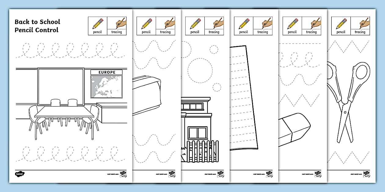Back to School Pencil Control Activity with Visual Supports