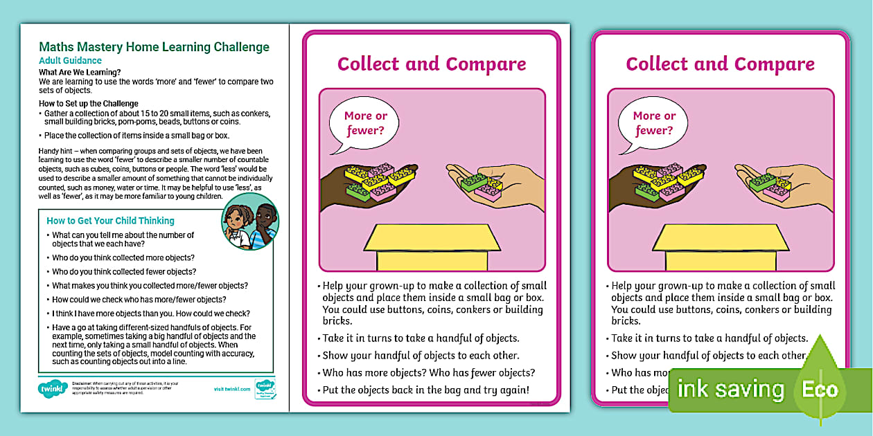 EYFS Maths Collect and Compare Quantities Home Challenge