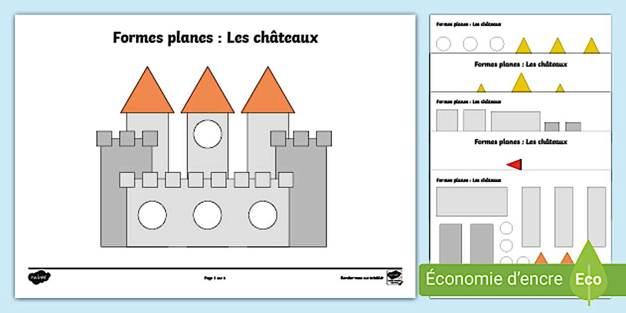 Activités de formes planes : Les châteaux