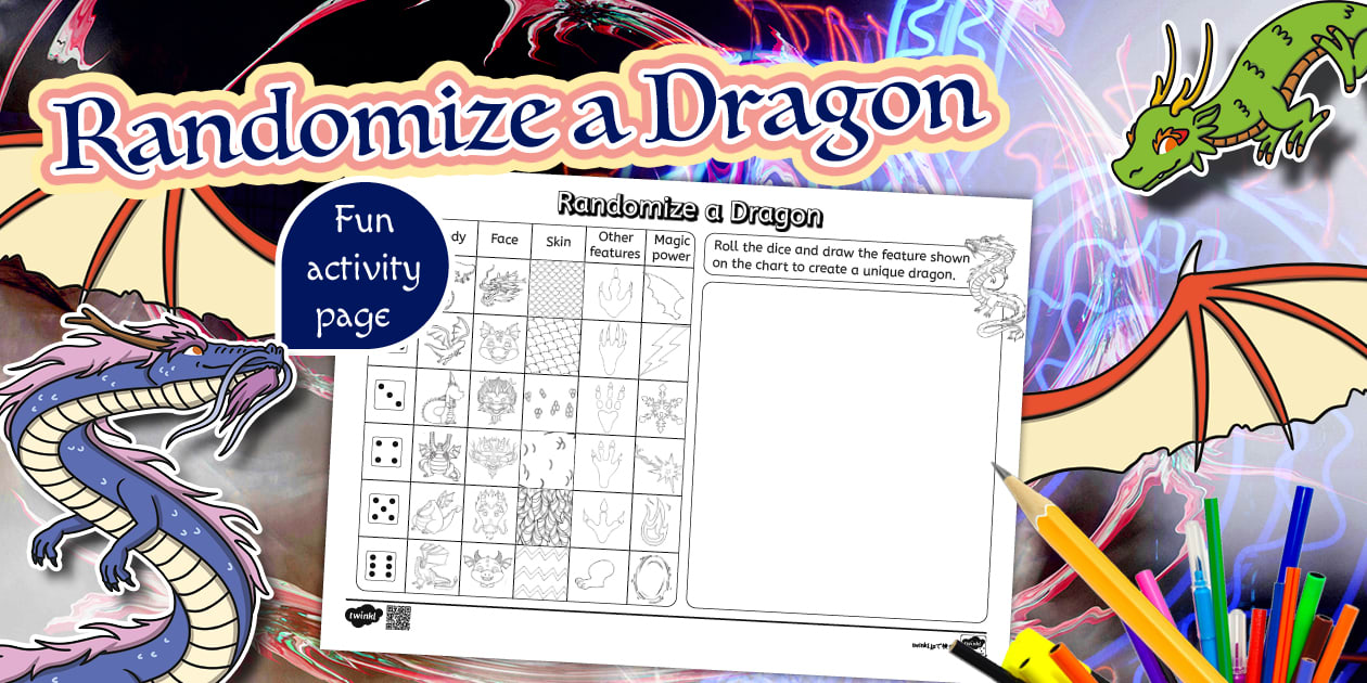 * NEW * Randomize a Dragon Drawing Template