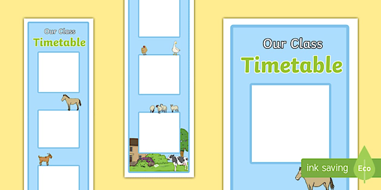 Farm Themed Vertical Visual Timetable Display - Twinkl