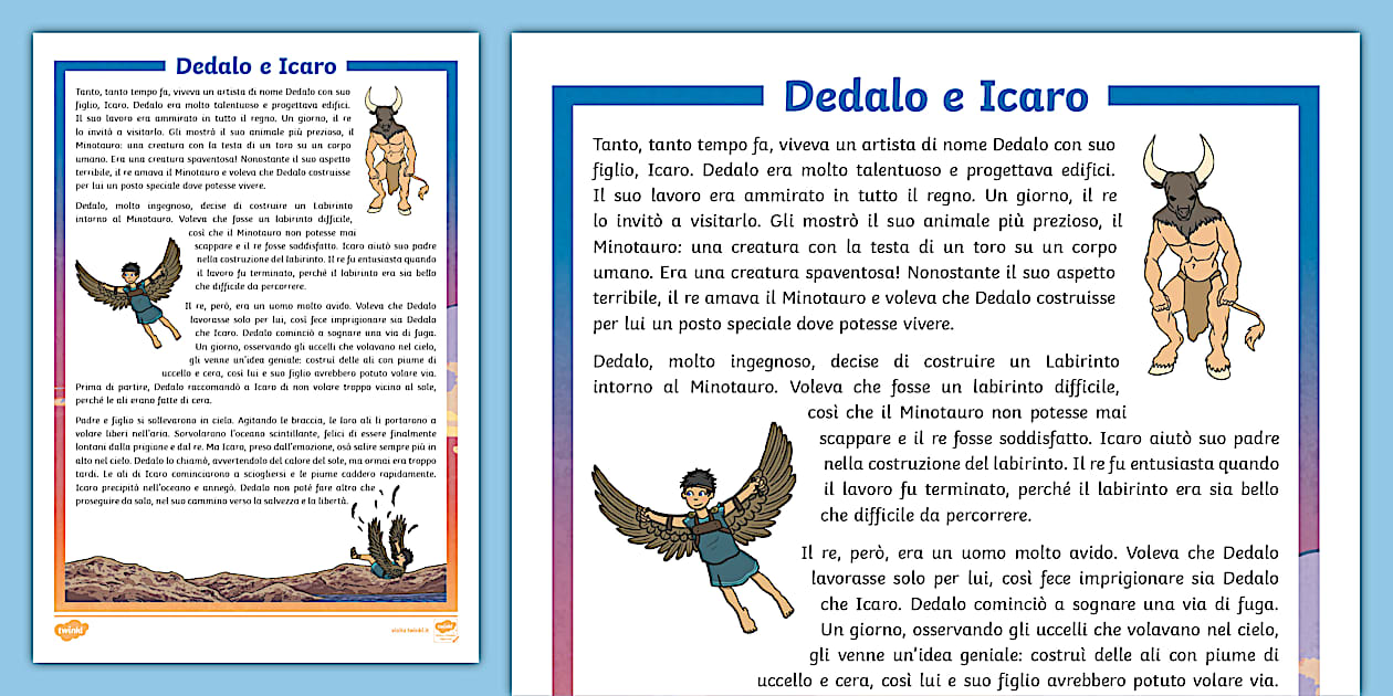 Breve Storia di Dedalo e Icaro (Teacher-Made) - Twinkl