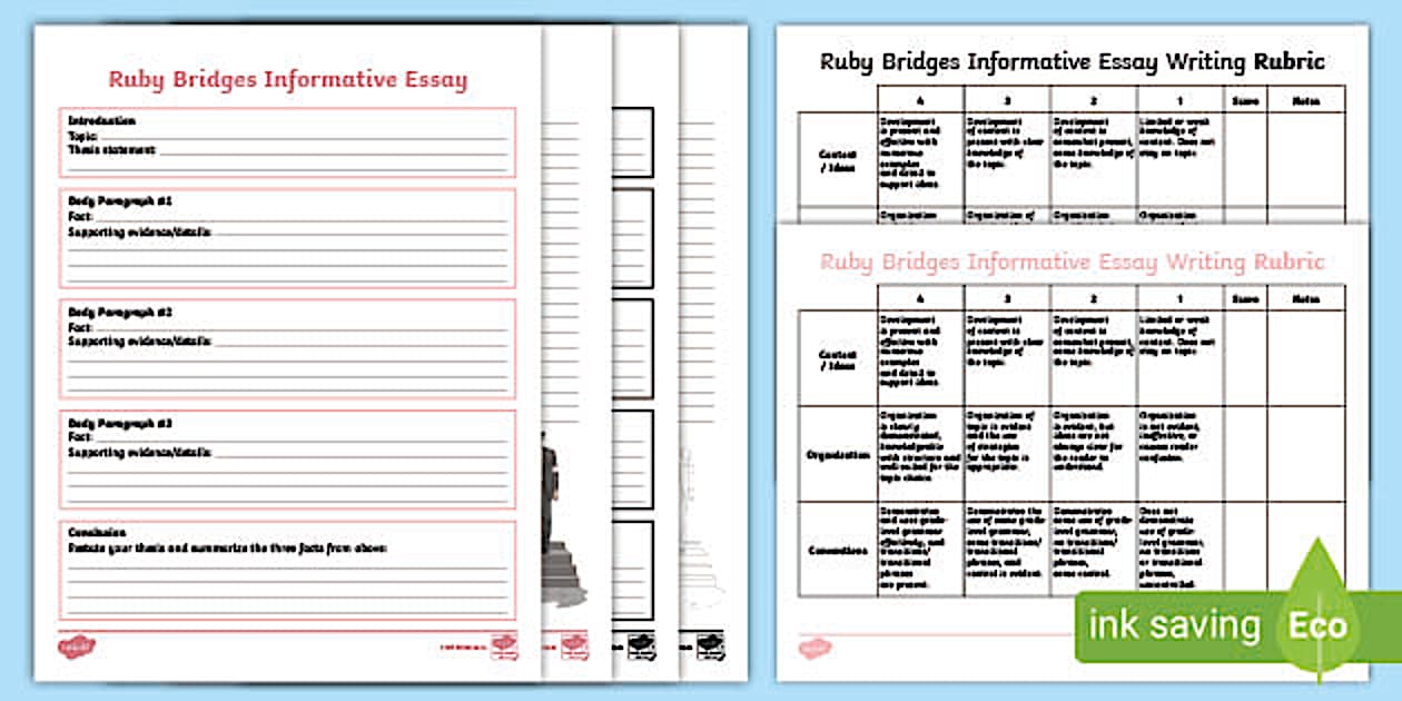 Ruby Bridges Informative Essay Writing Project With Rubric for 3rd-5th ...
