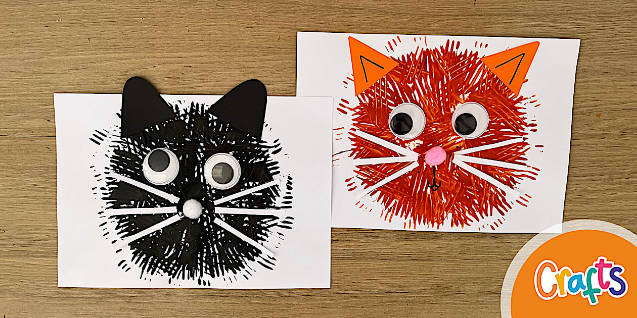 Fork Painting Cat (teacher made) - Twinkl