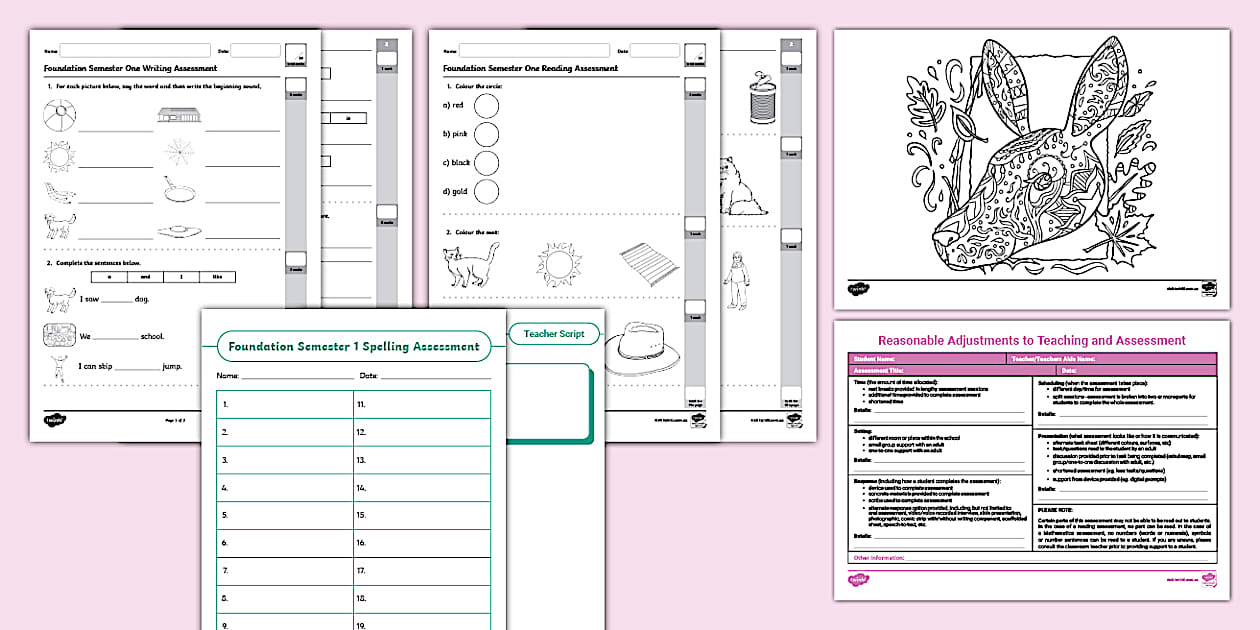 Foundation Year Semester 1 Assessment Pack