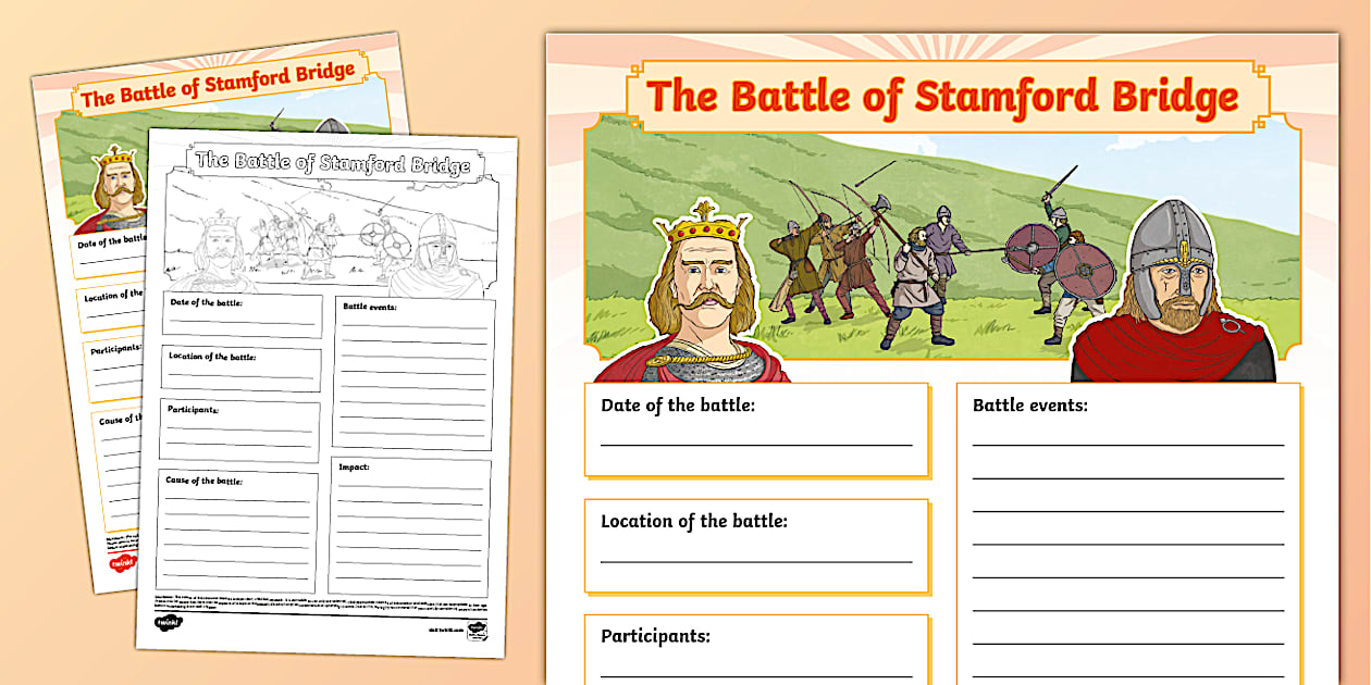 The Battle of Stamford Bridge Fact File Template - Twinkl