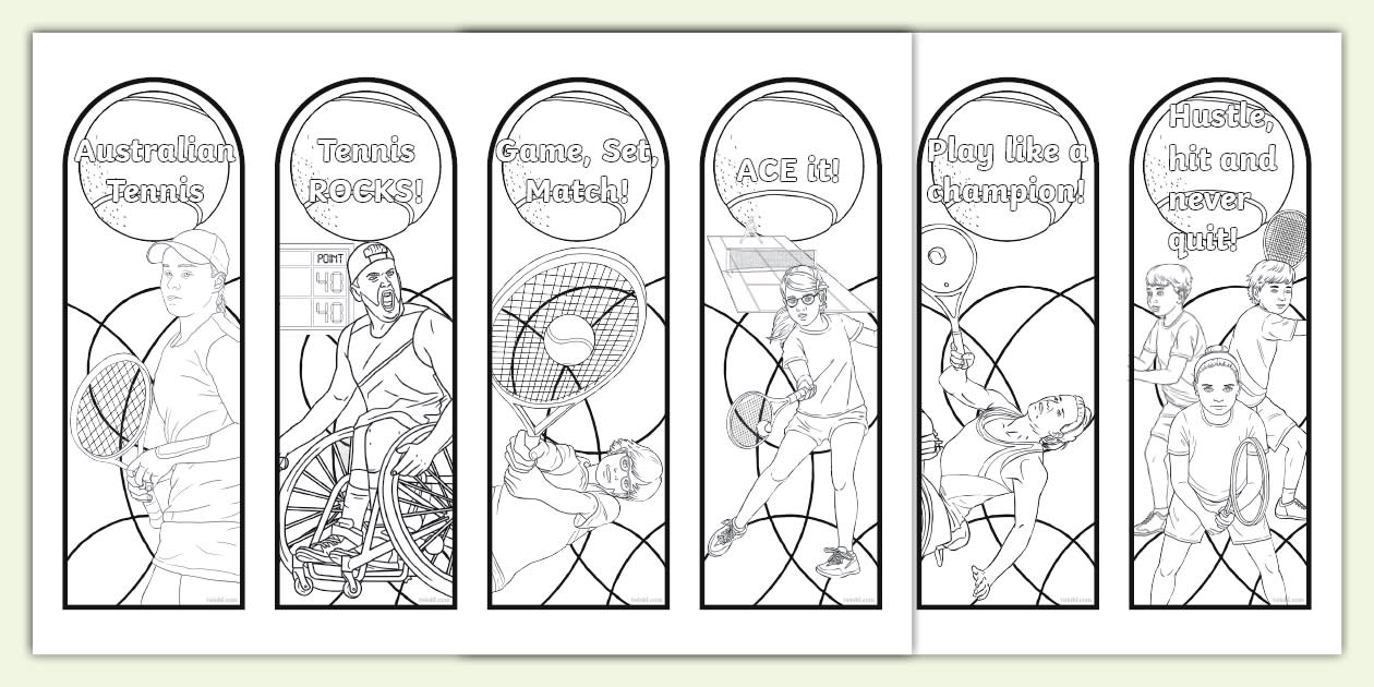 Australian Tennis Editable Bookmarks (Teacher-Made) - Twinkl
