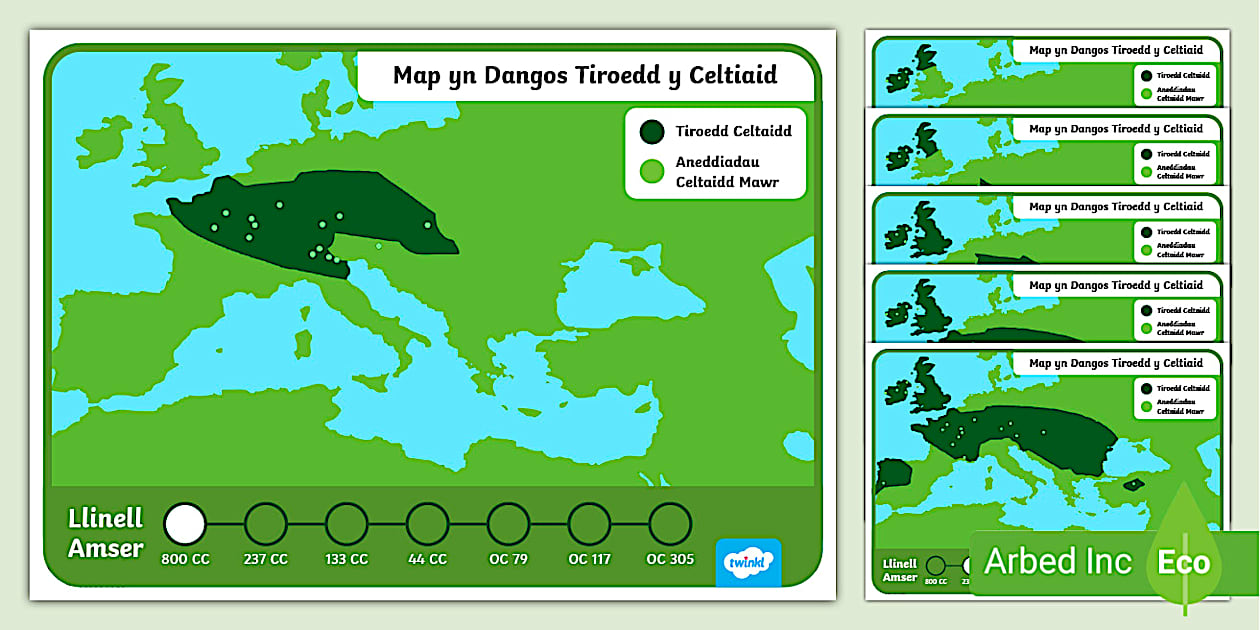 Mapiau Tiroedd y Celtiaid yn Ewrop (teacher made) - Twinkl