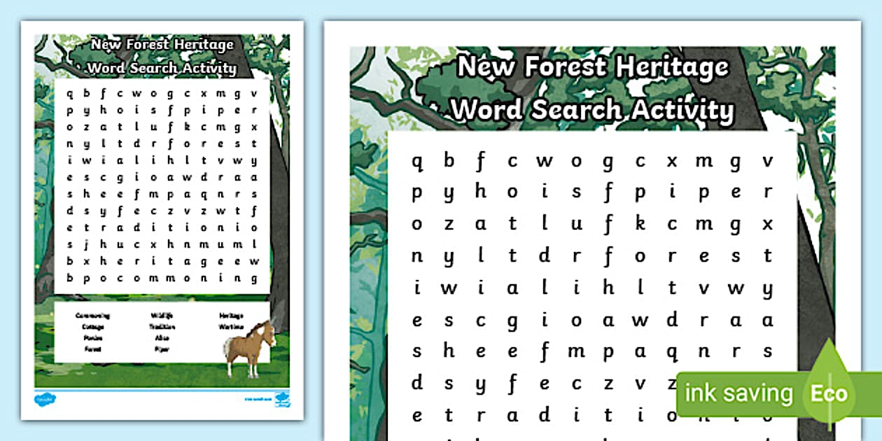 New Forest Heritage Word Search | Printable Activity